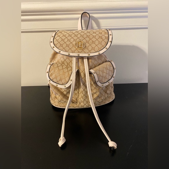 River Island | Bags | River Island Beige White Monogram Backpack New ...